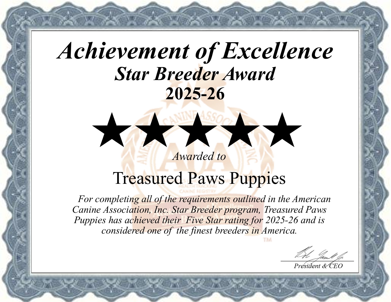 Treasured Paws Puppies Homepage